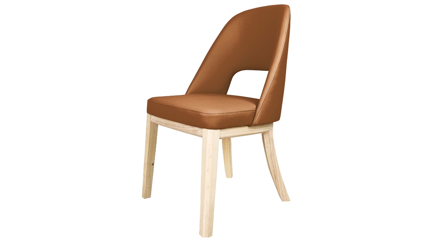 Domus Leather Dining Chair Saddle Brown Harvey Norman