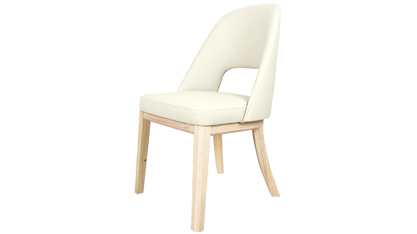 Domus Leather Dining Chair - White | Harvey Norman