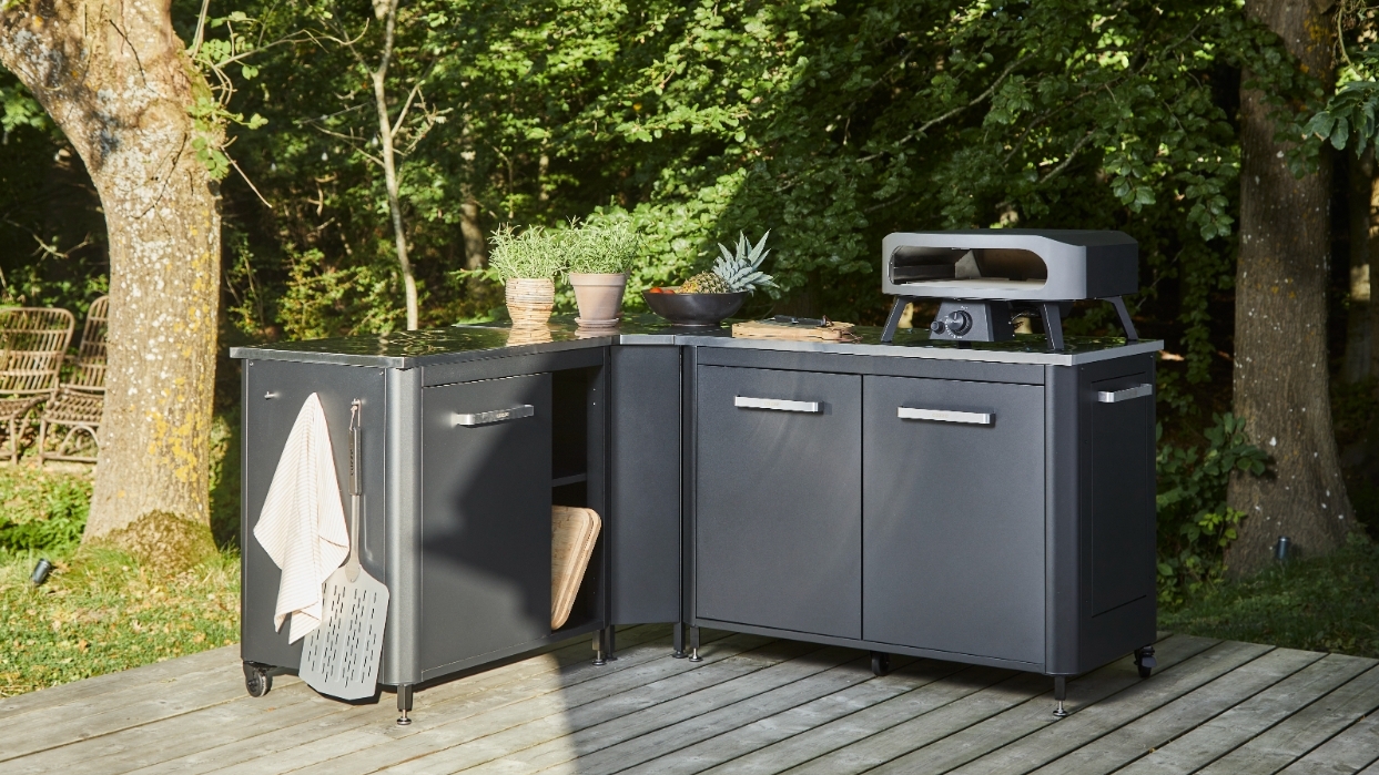 Cozze 90cm Outdoor Kitchen Table with Shelf | Harvey Norman