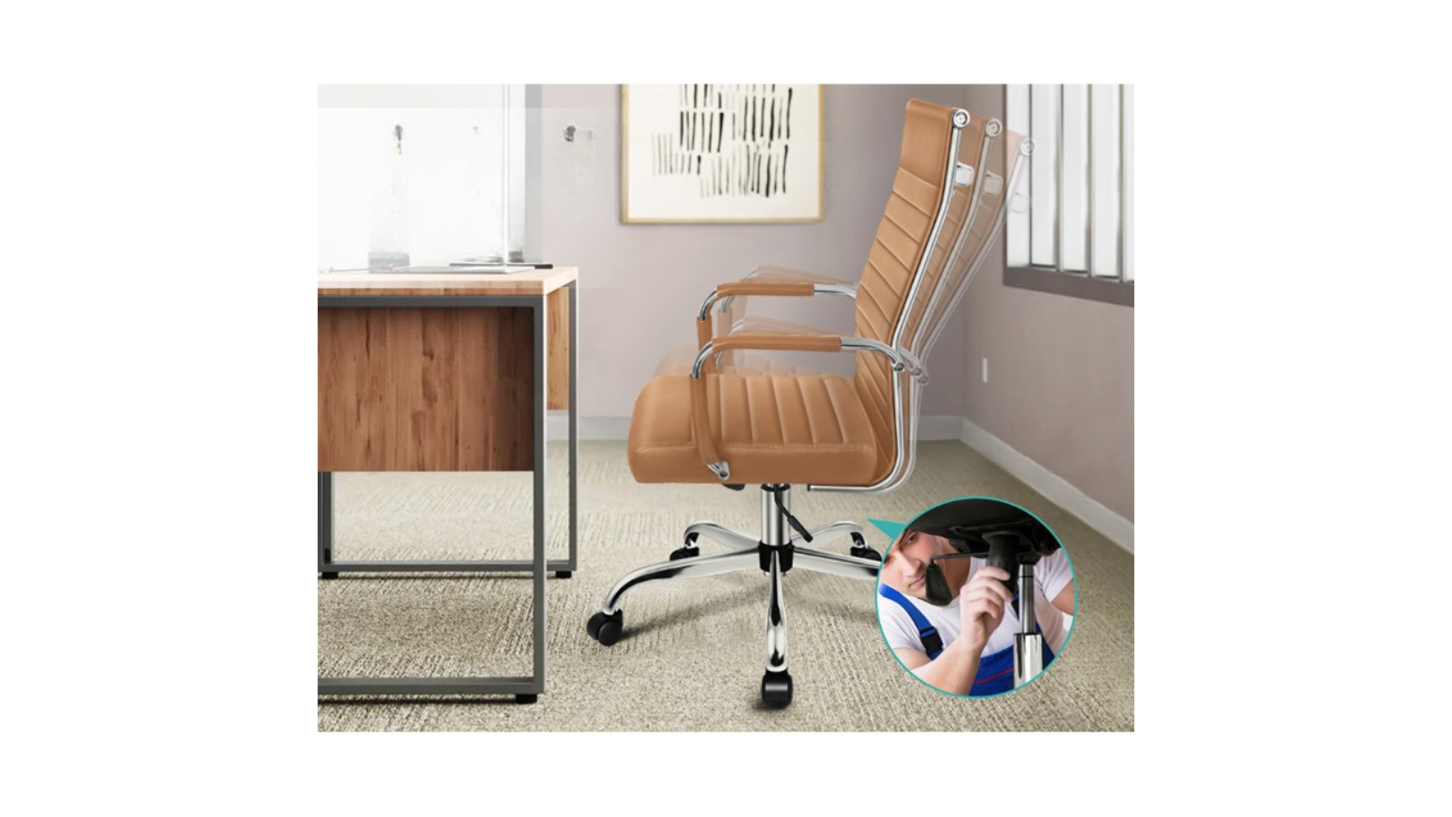 ALFORDSON Office Chair Esmae - Brown | Harvey Norman