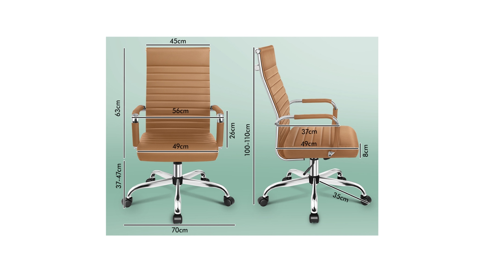 ALFORDSON Office Chair Esmae - Brown | Harvey Norman
