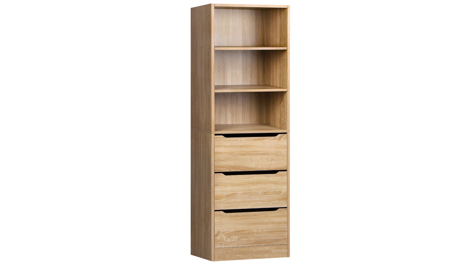 Alfordson 3-Drawer Chest Office Tallboy Cabinet - Wood | Harvey Norman