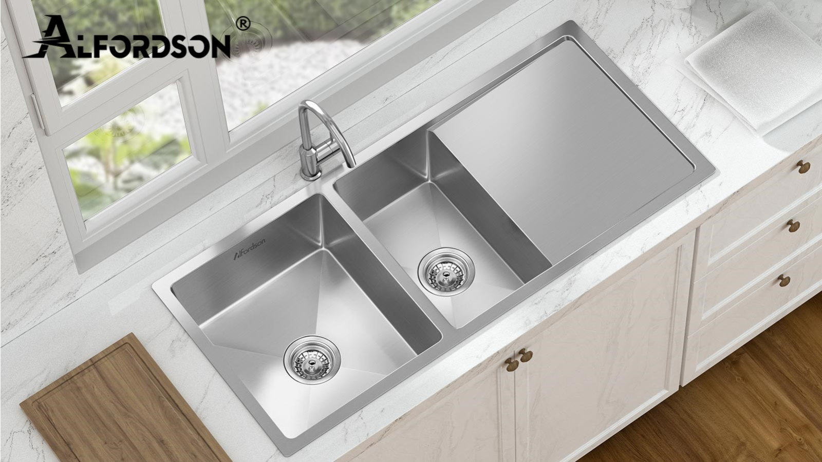 ALFORDSON 100 x 45cm Kitchen Sink - Silver | Harvey Norman