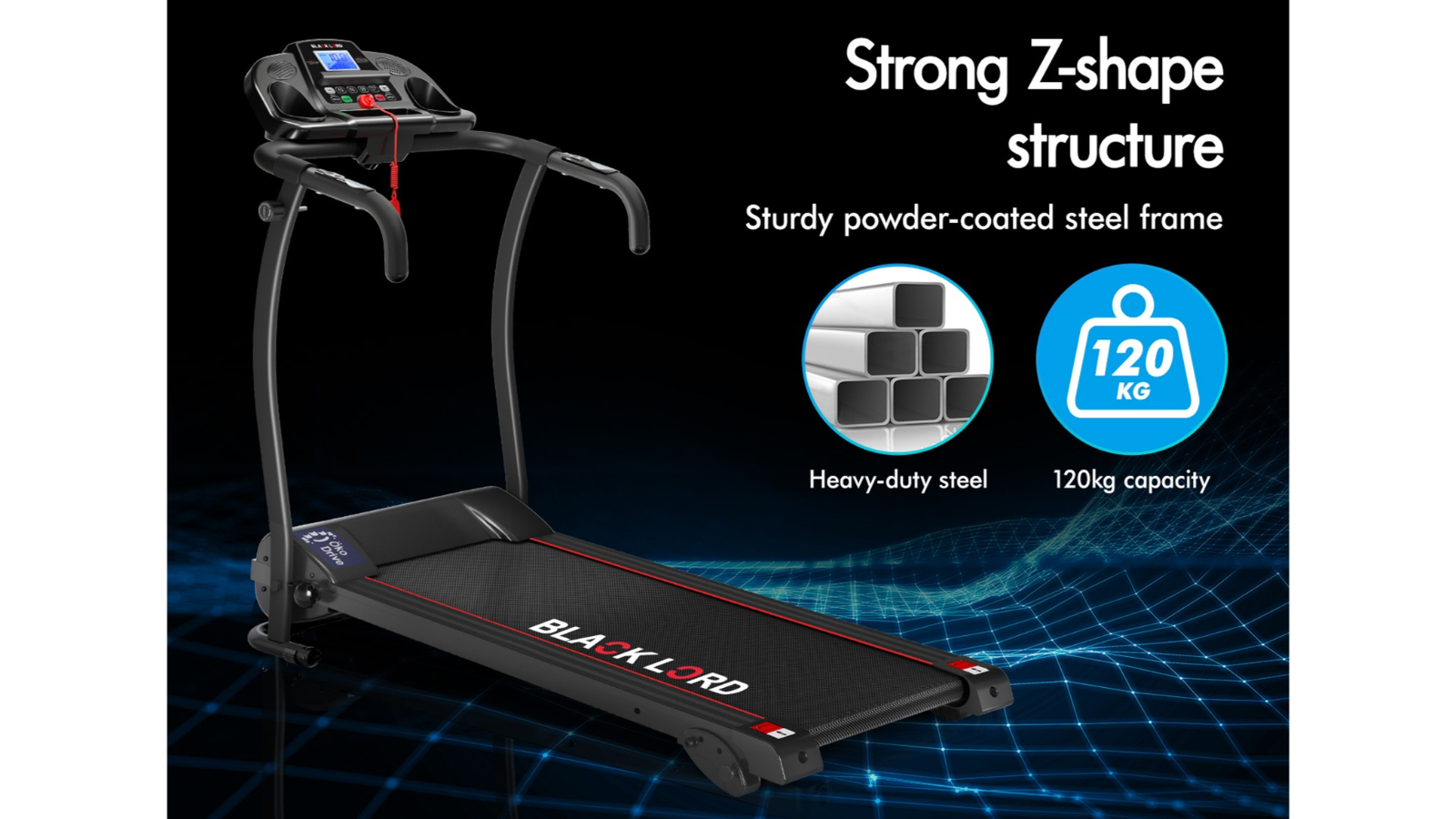 BLACK LORD Treadmill Electric Exercise Running Machine Foldable - 36CM ...