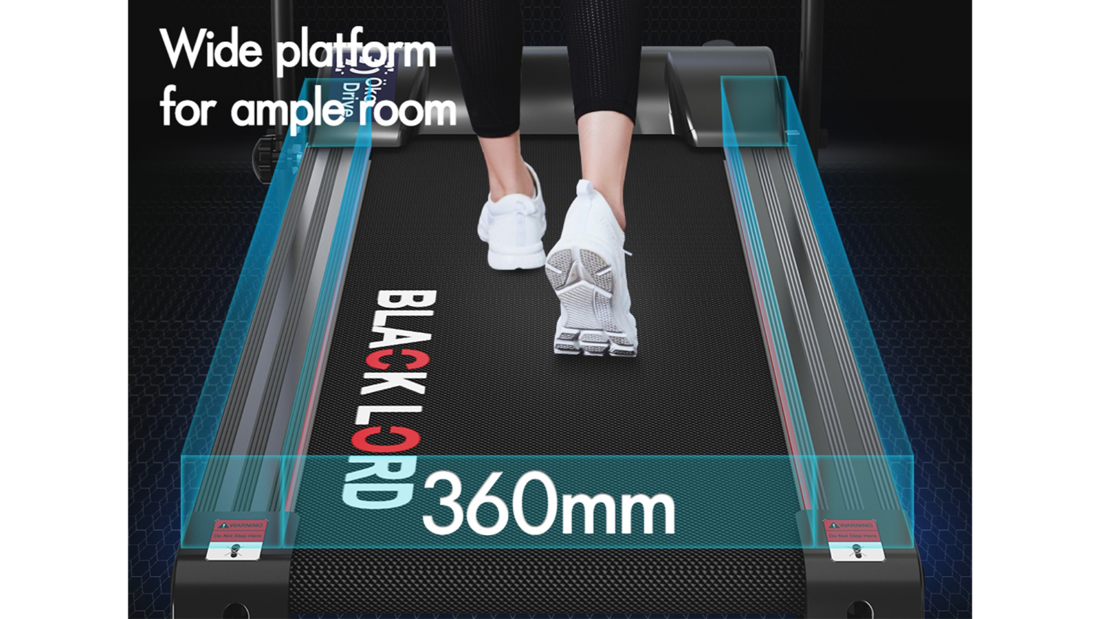 BLACK LORD Treadmill Electric Exercise Running Machine Foldable - 36CM ...