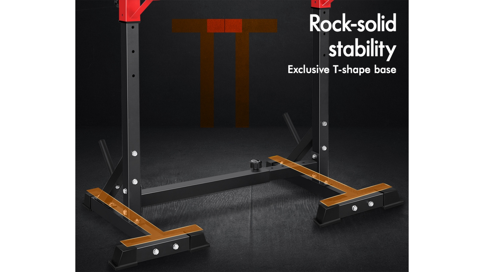 Black Lord Adjustable Squat Rack Barbell Stand | Harvey Norman
