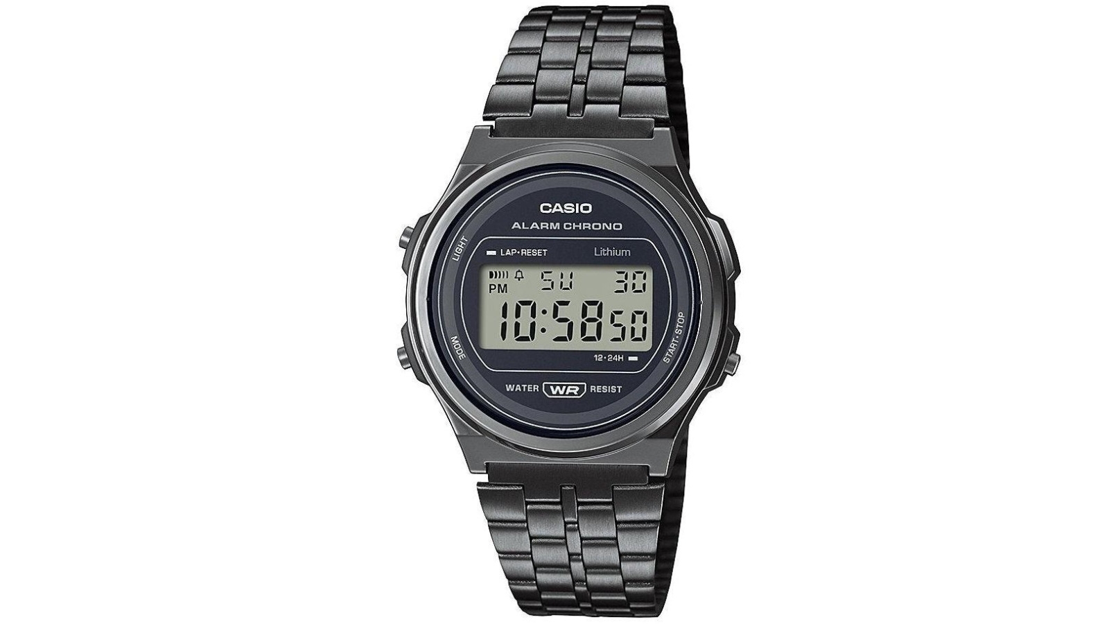 Casio A171WEGG-1A Gunmetal Grey Round Retro Stainless Steel Unisex ...