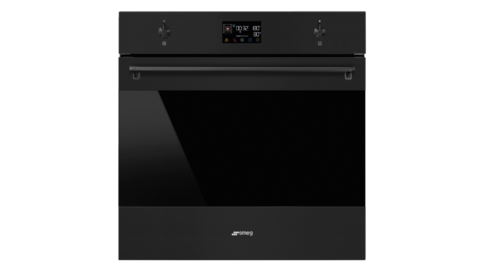 Smeg 60cm Galileo Pyro Oven with EVO Screen - Matte Black | Harvey Norman