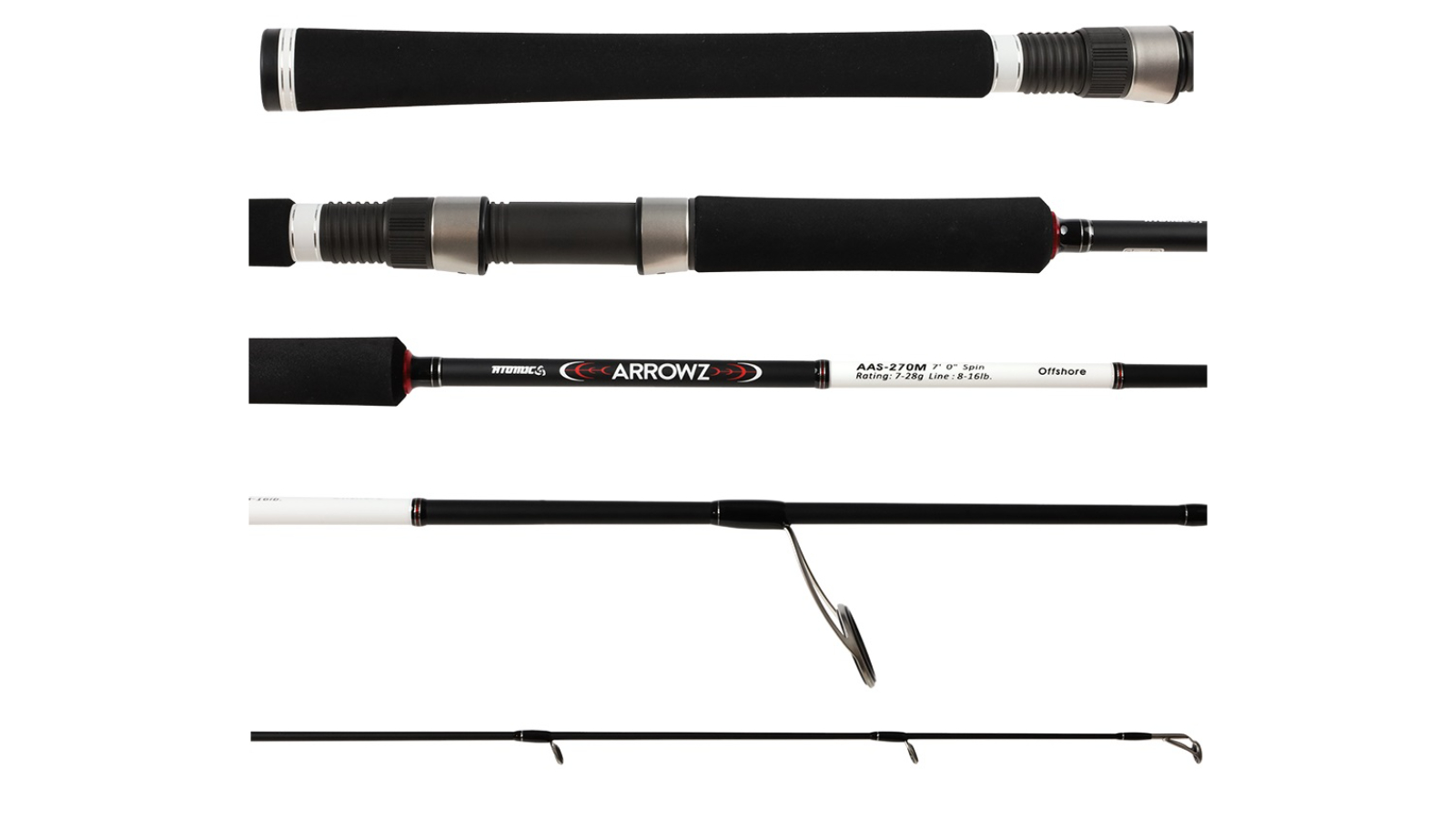 Arrowz 2 Piece Atomic Carbon 7ft Offshore Spin Fishing Rod - 8-16lbs ...