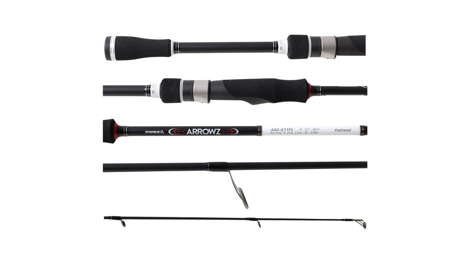 Arrowz Atomic Carbon 6ft/11inch Flathead Spin Fishing Rod - 8-14lbs ...
