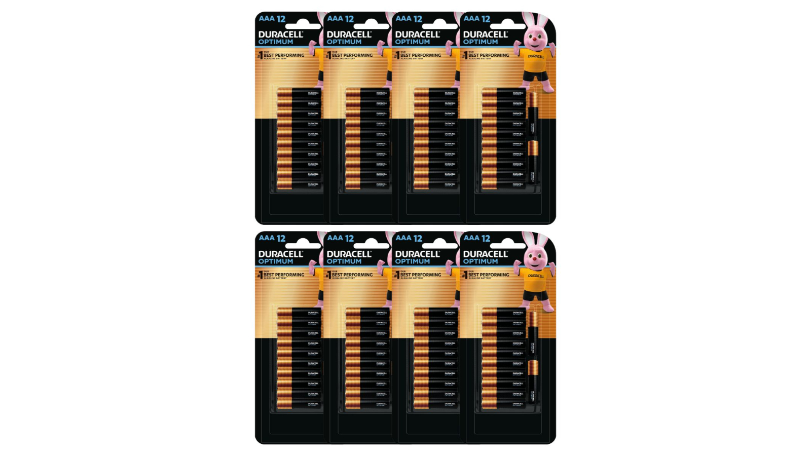 Duracell 8 Piece Optimum Alkaline AAA Batteries - Pack of 12 | Harvey ...