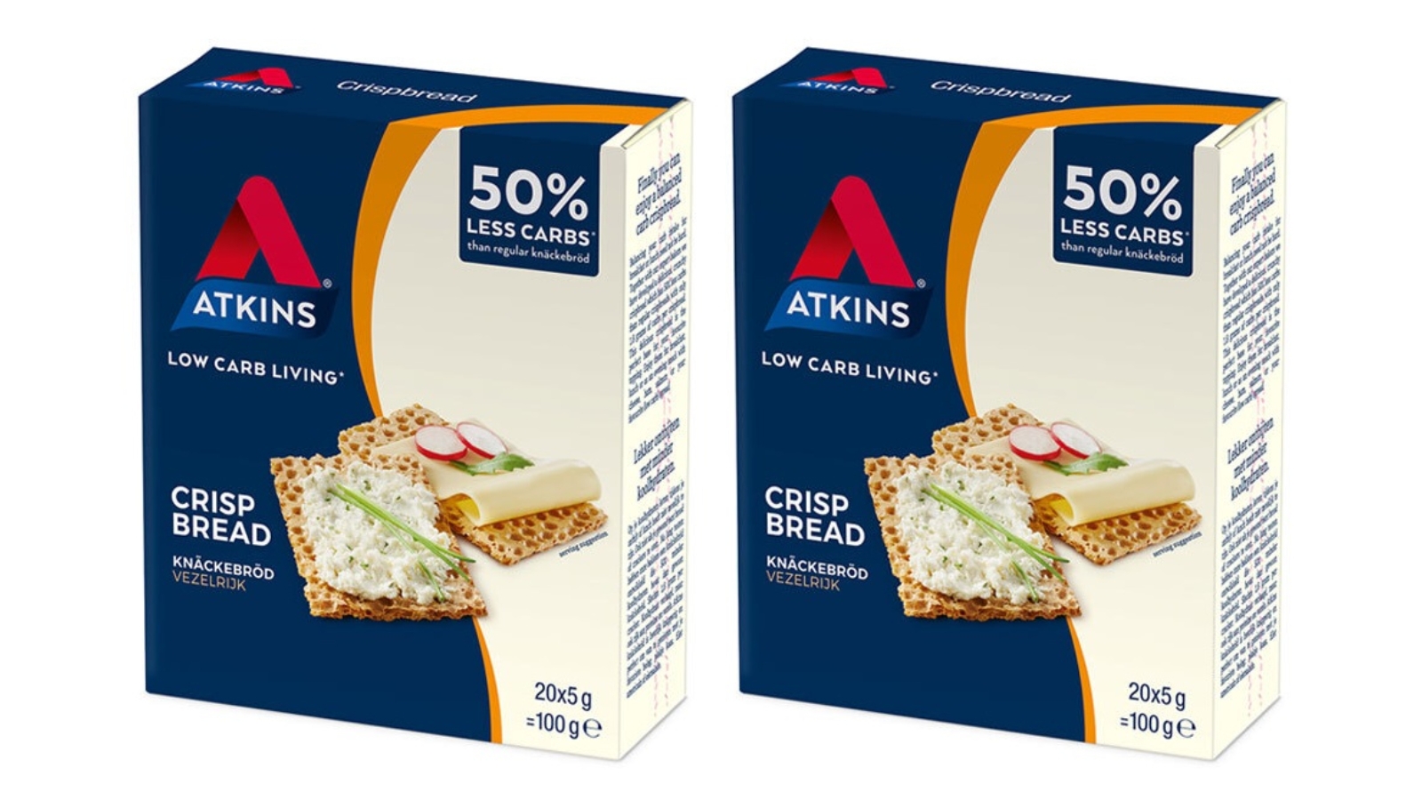 Atkins 5g Living Crispbread 20 pack - 2 pieces | Harvey Norman