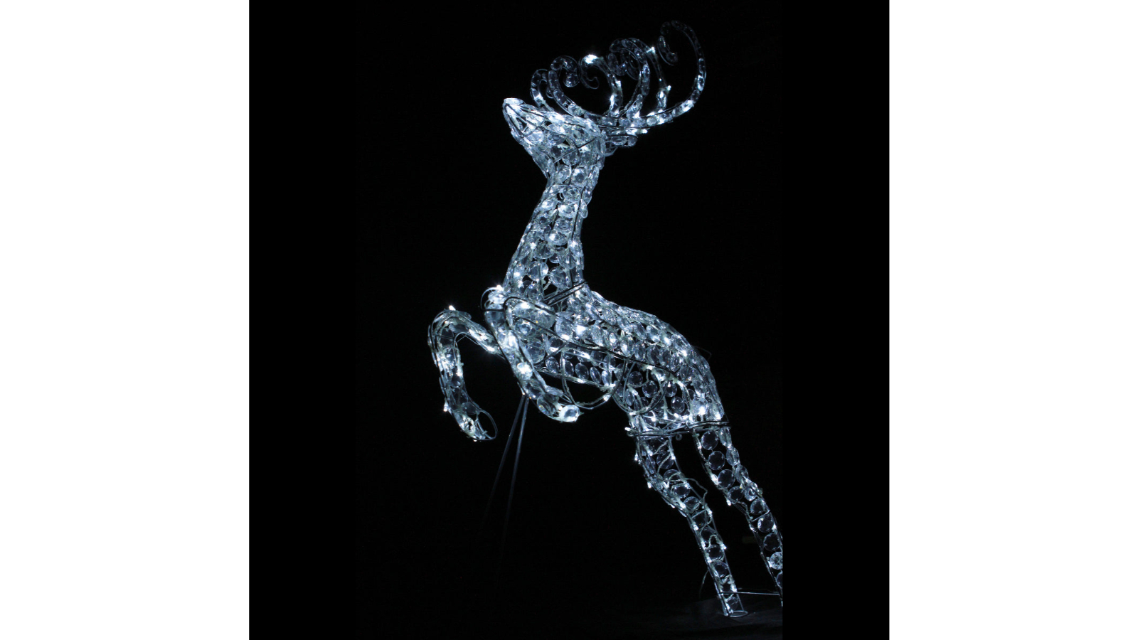 Lights Fiesta White 3D Crystal Leaping Galloping LED Reindeer - 96 x 46 ...