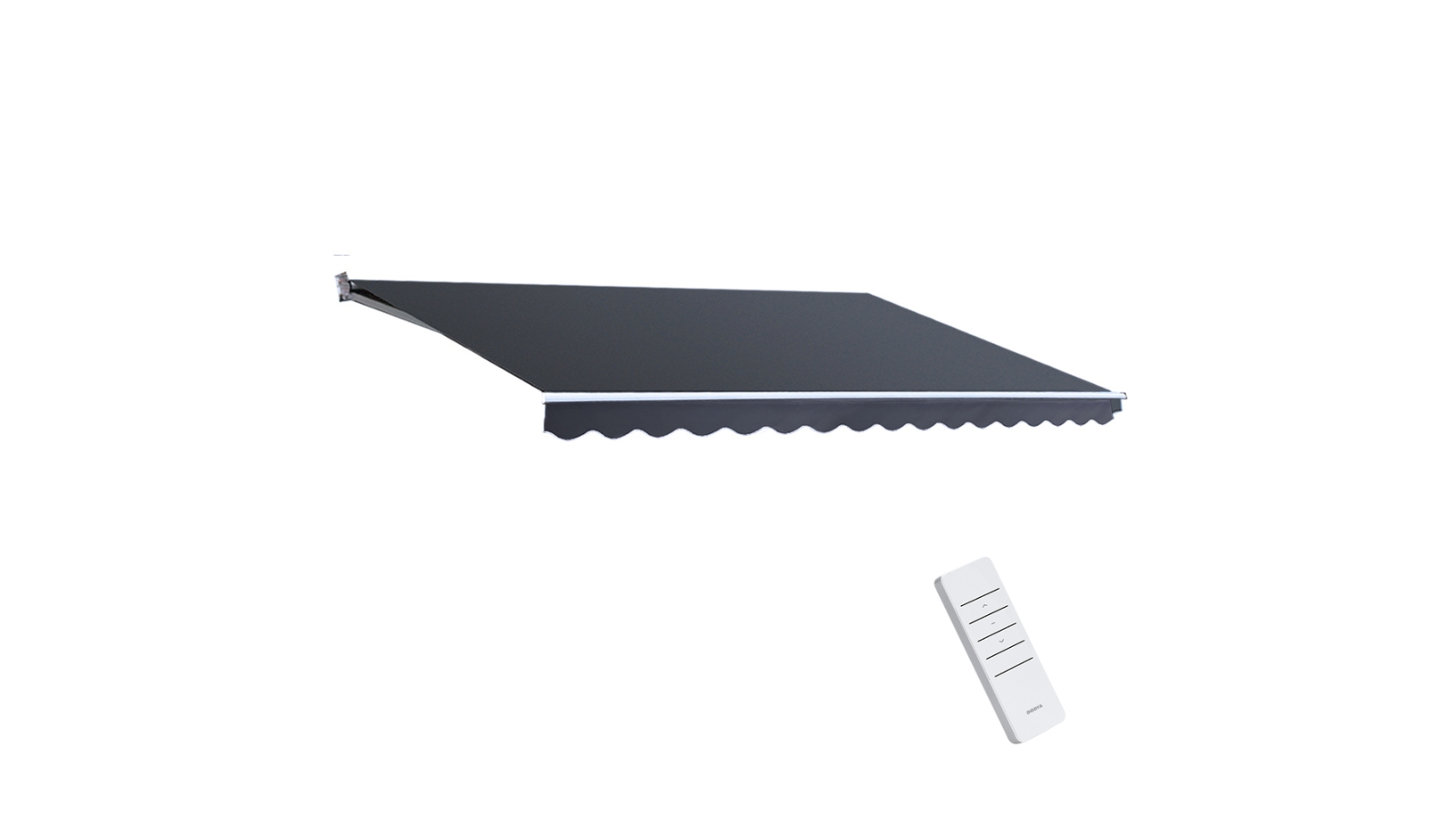 Instahut Grey Motorized Folding Arm Awning Sunshade - 5 x 3 Metre ...