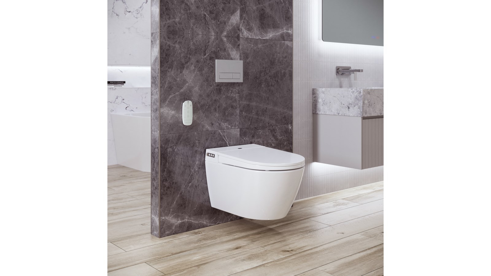 Argent Evo Wall Hung Smart Toilet System with Argent Inwall Cistern ...