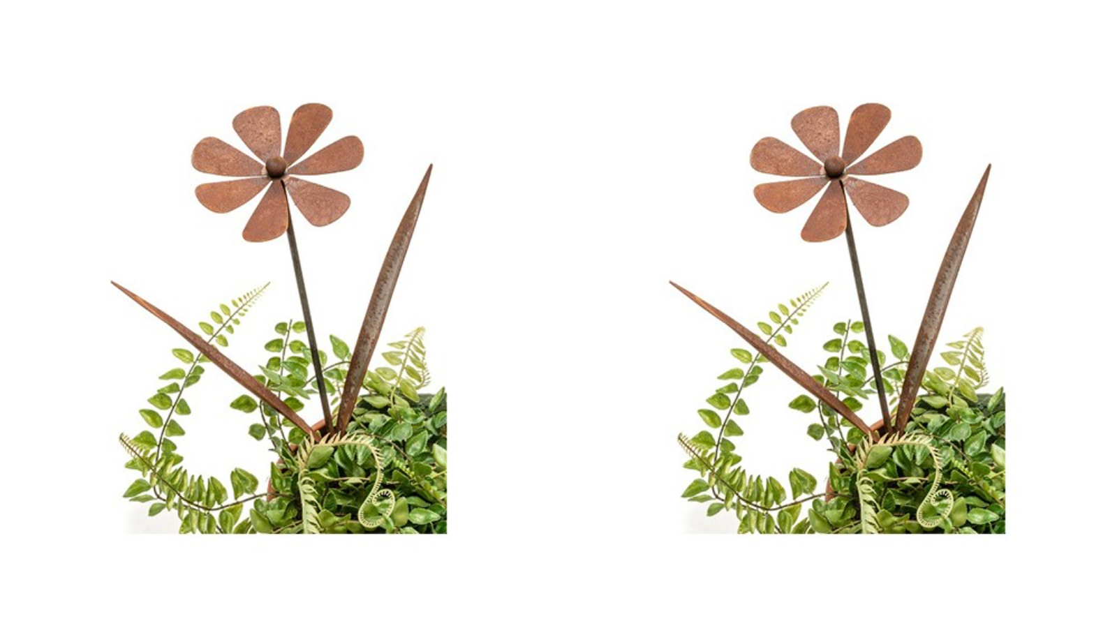2 Piece Assorted Rust Metal Sticks Flower Rust Yard Patio Garden Decor ...