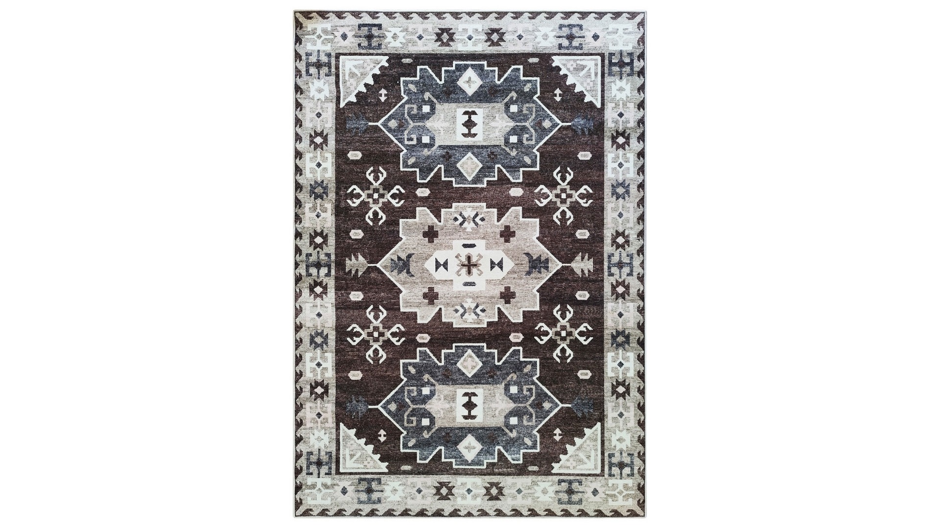 Chenille Aztec Burgundy Rug - Large | Harvey Norman