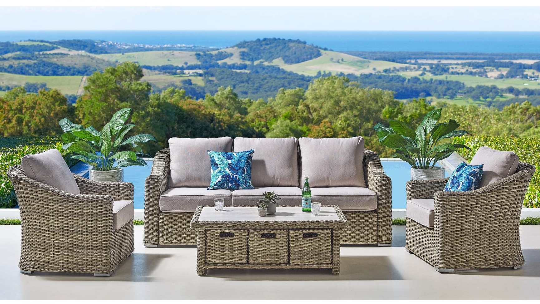 Byron 4 Piece Outdoor Lounge Setting Harvey Norman