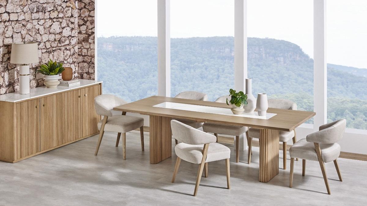 Como Dining Table with Stone Inlay | Harvey Norman