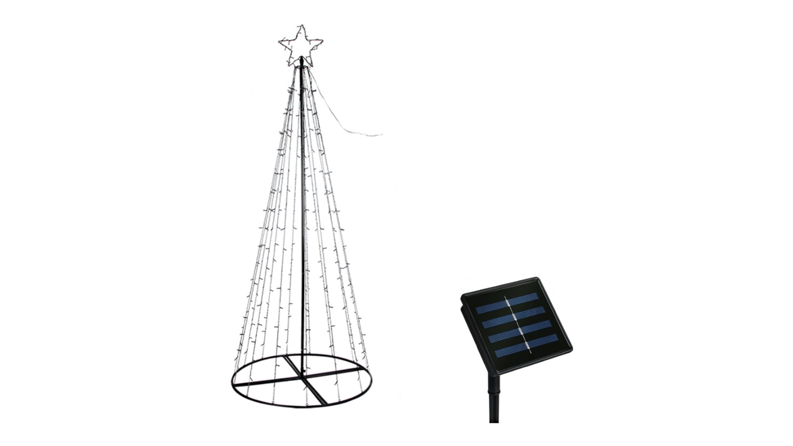 Jingle Jollys 8 Light Modes 400 LED Solar Christmas Tree Décor - 3 ...