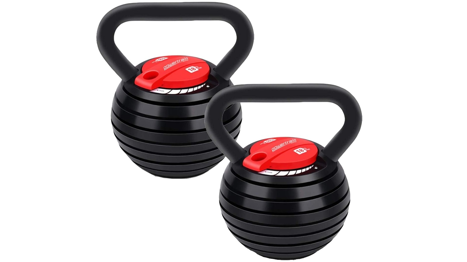 Powertrain Adjustable 2 x Kettle Bell Weights Dumbbell 18kg | Harvey Norman