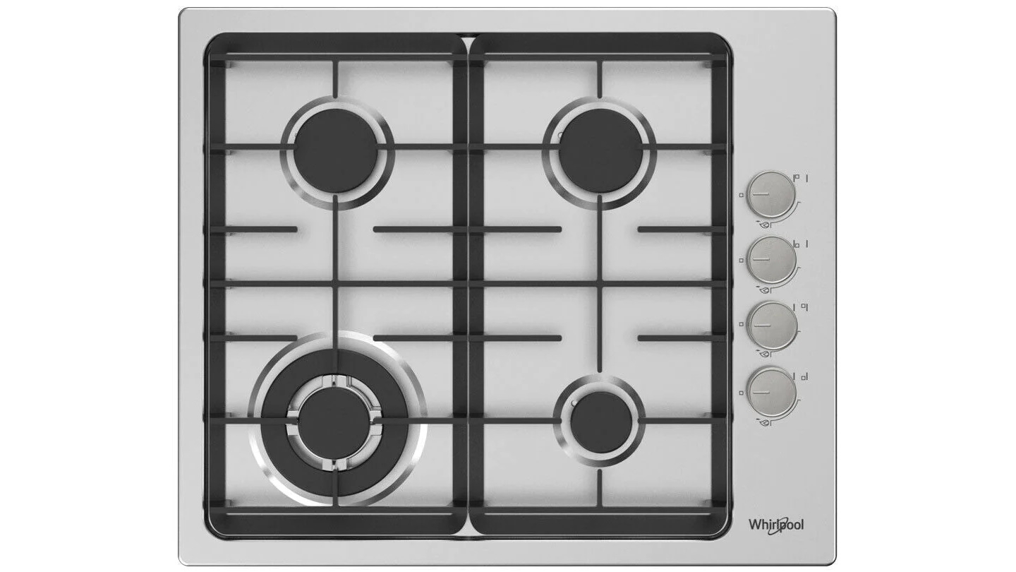 Whirlpool 600mm 4 Burner Gas Cooktop - Stainless Steel | Harvey Norman