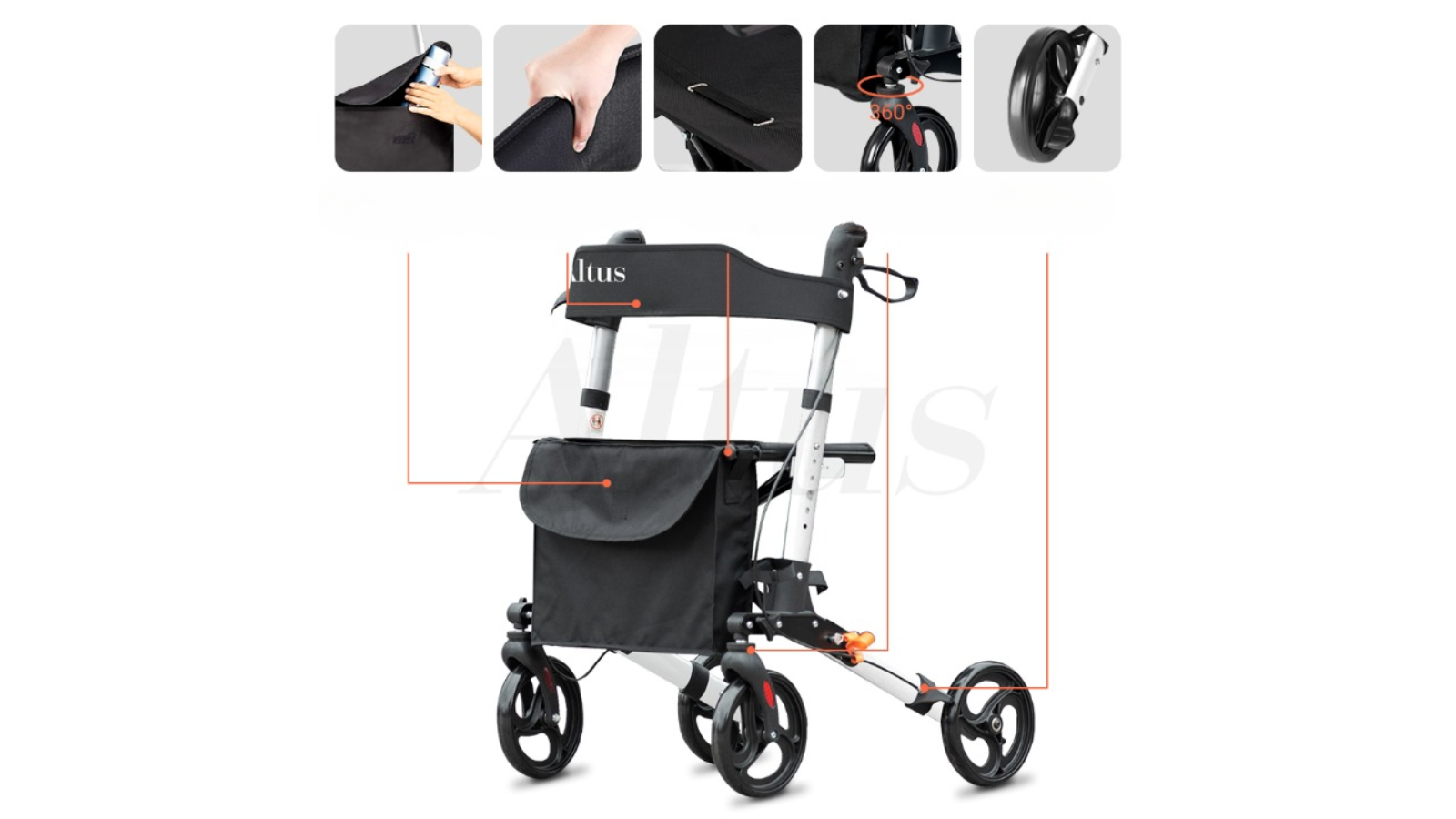 Altus Euro Walker with Seat Mobility Rollator | Harvey Norman