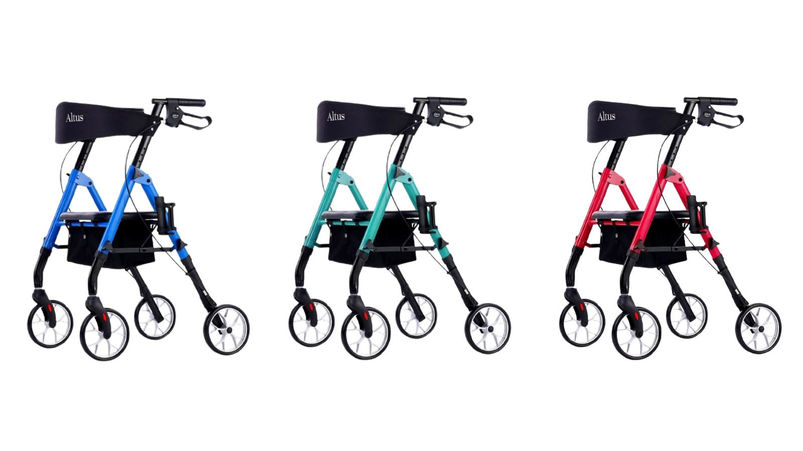 Altus Height Adjustable Classic Folding Walker with Seat Rollator ...