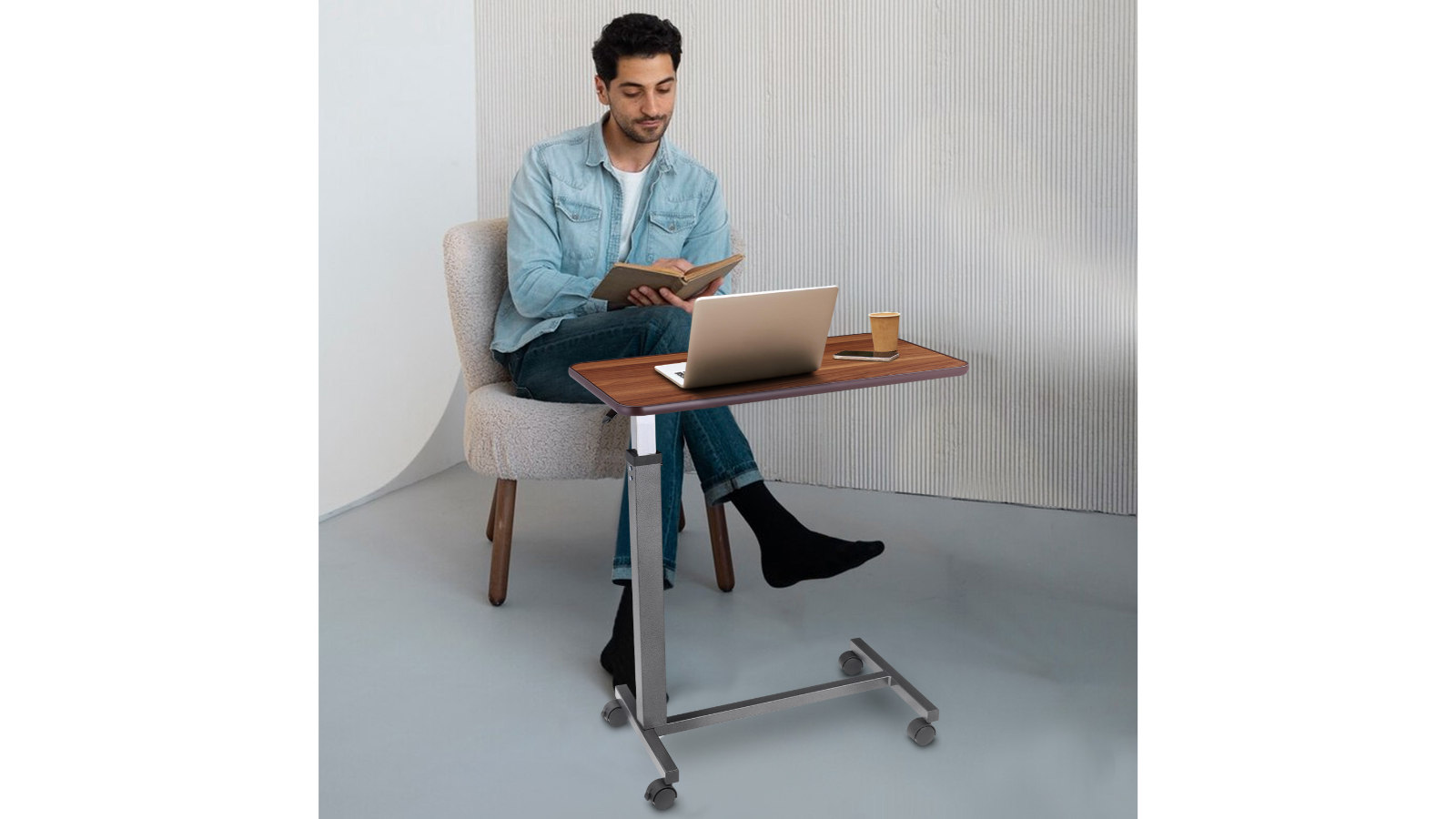 Altus Steel Frame Overbed Laminate Table | Harvey Norman