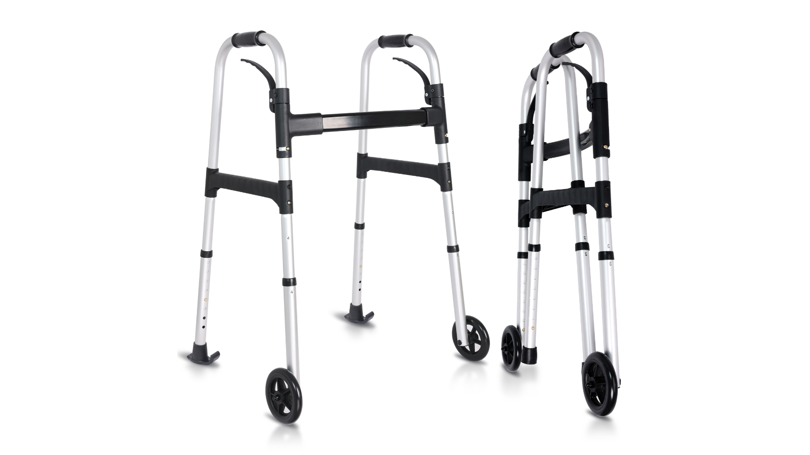 Altus Adjustable Height Mobility Walker with Anti-Skid Skis and Wheel ...