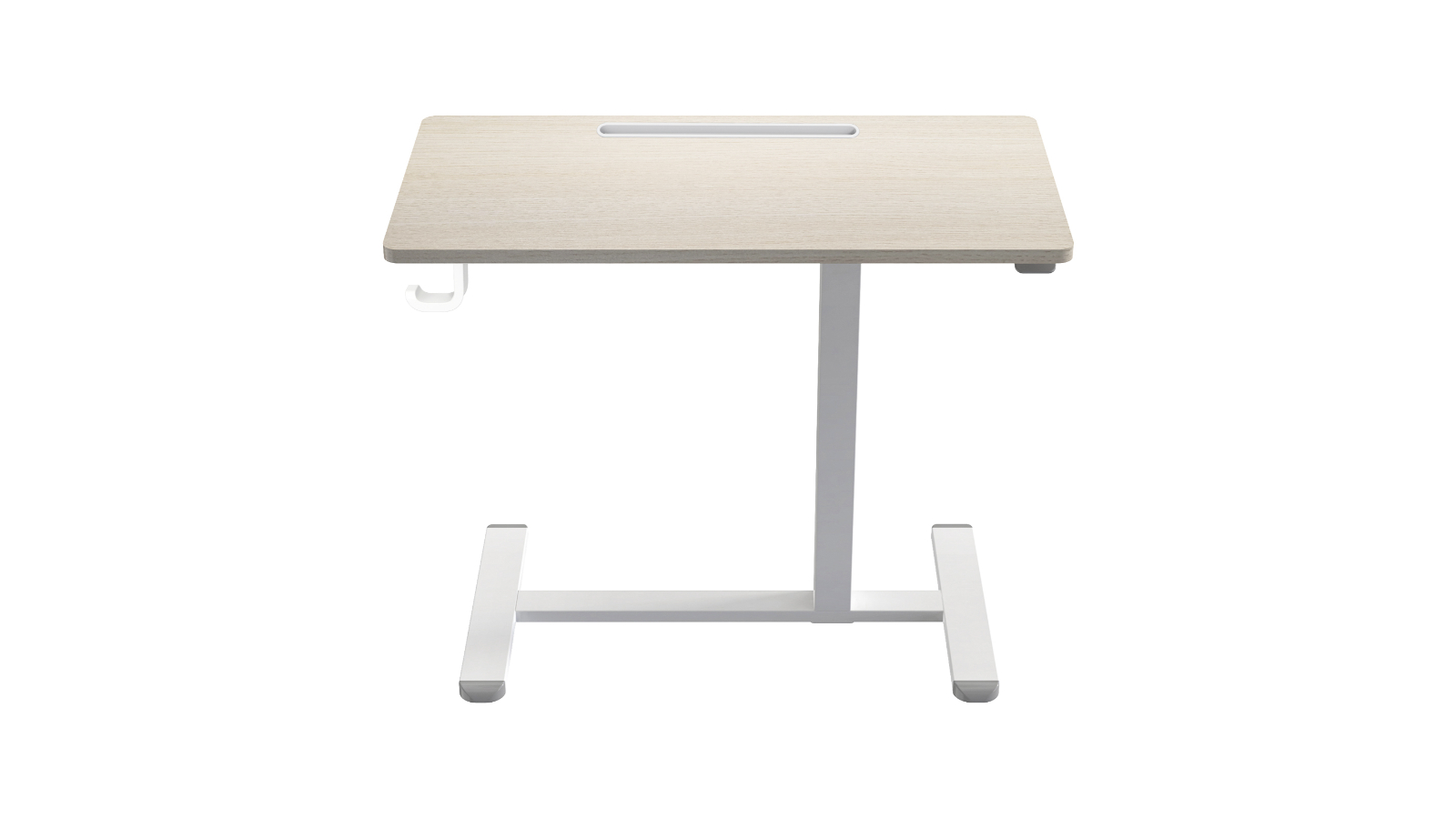 Altus Mobile Standing Desk with Wheels Pneumatic Over Bed Table Timber ...