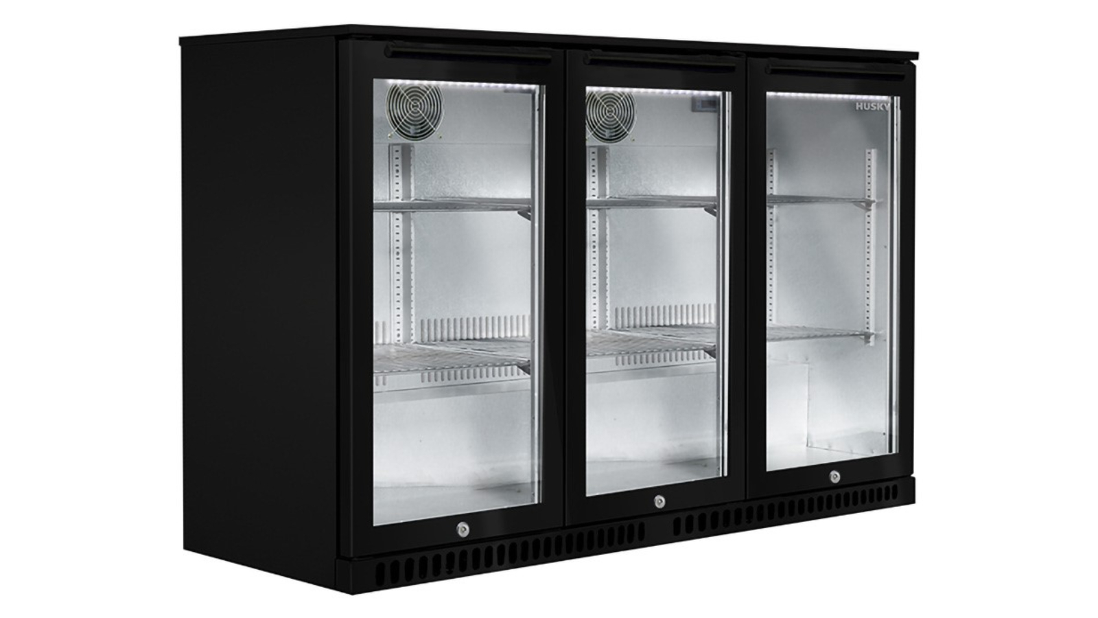 Husky 307 Litre Alfresco Triple Glass Door Drinks Chiller - Black ...