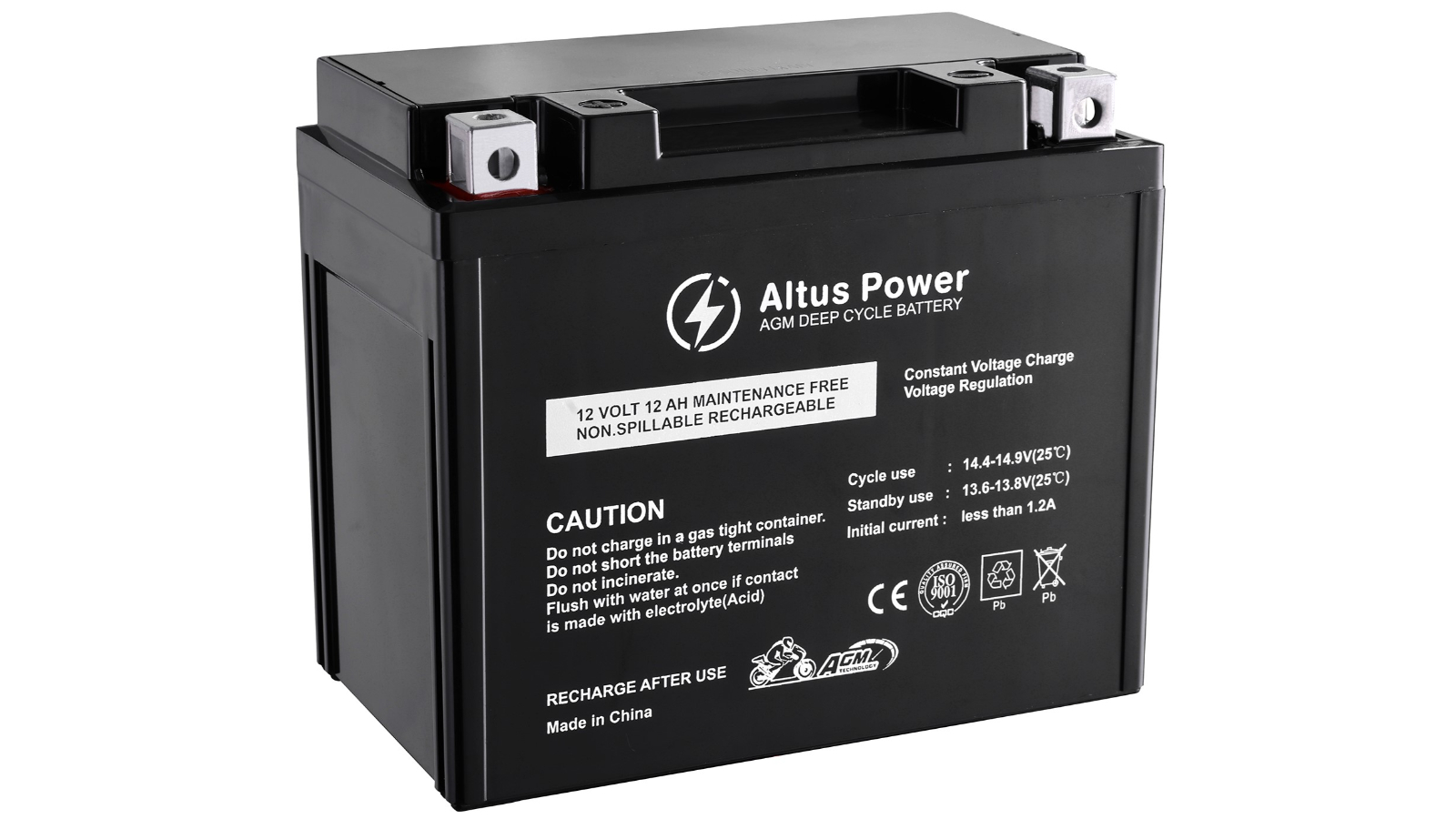 Altus 12V AGM Motorcycle Battery Deep Cycle SLA Lead Acid Battery ...