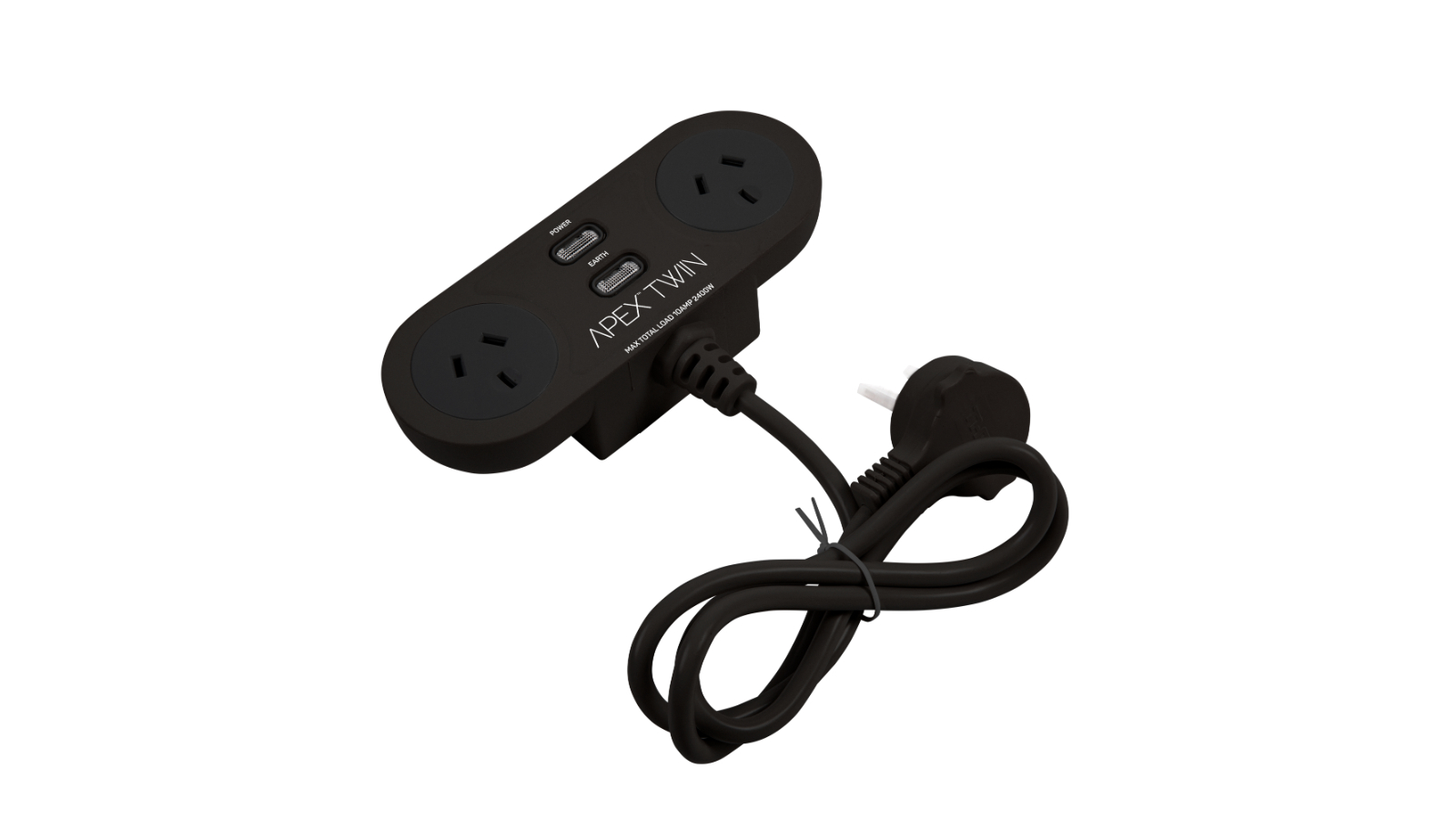 Thor Apex Twin Surge Protector - Black | Harvey Norman