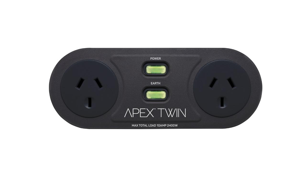 Thor Apex Twin Surge Protector - Black | Harvey Norman