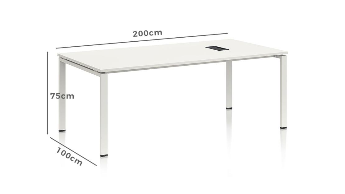 HelloFurniture White Emery Meeting Table - 200cm | Harvey Norman