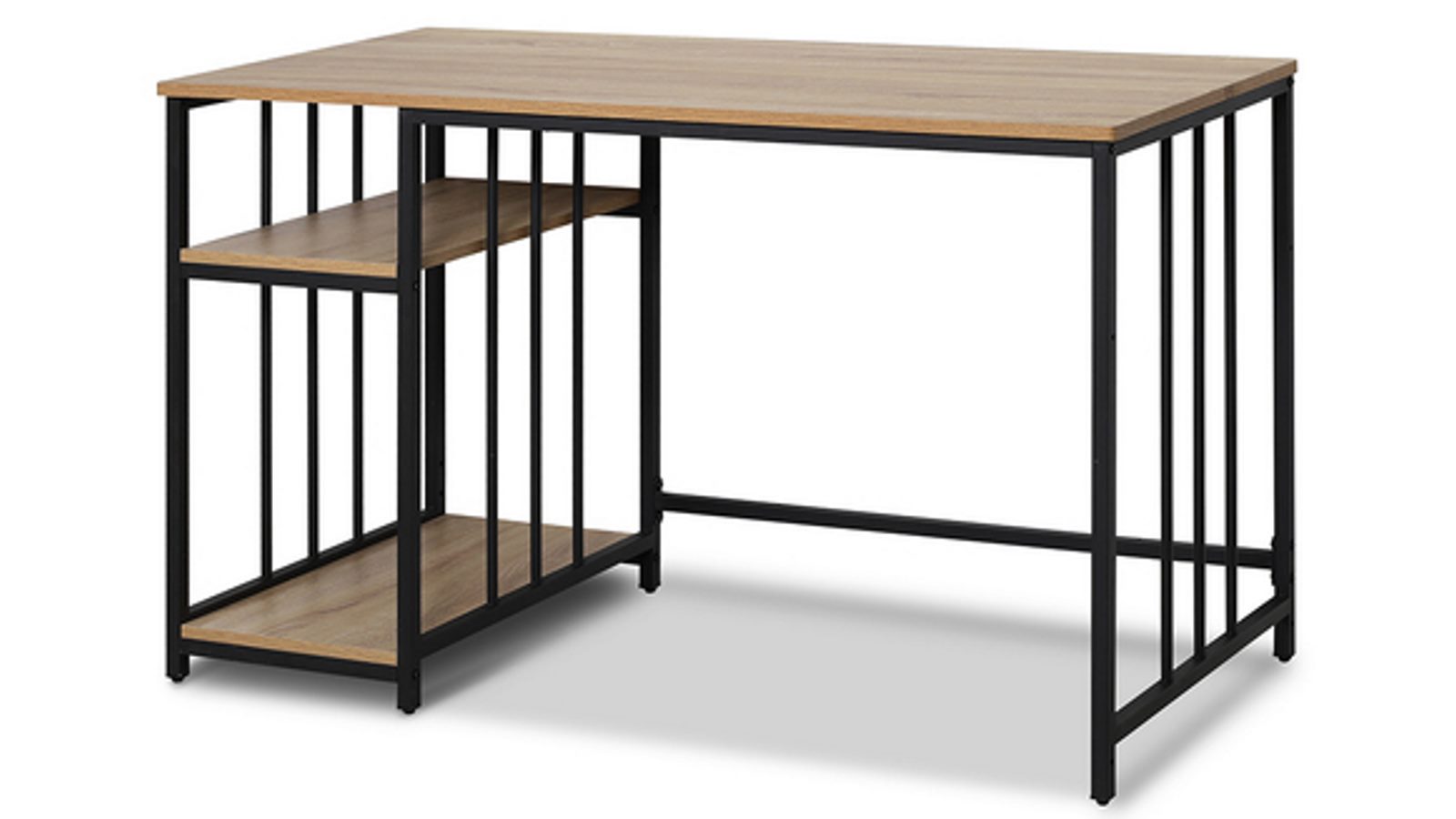 HelloFurniture Rome Industrial Style Computer Desk - Oak | Harvey Norman