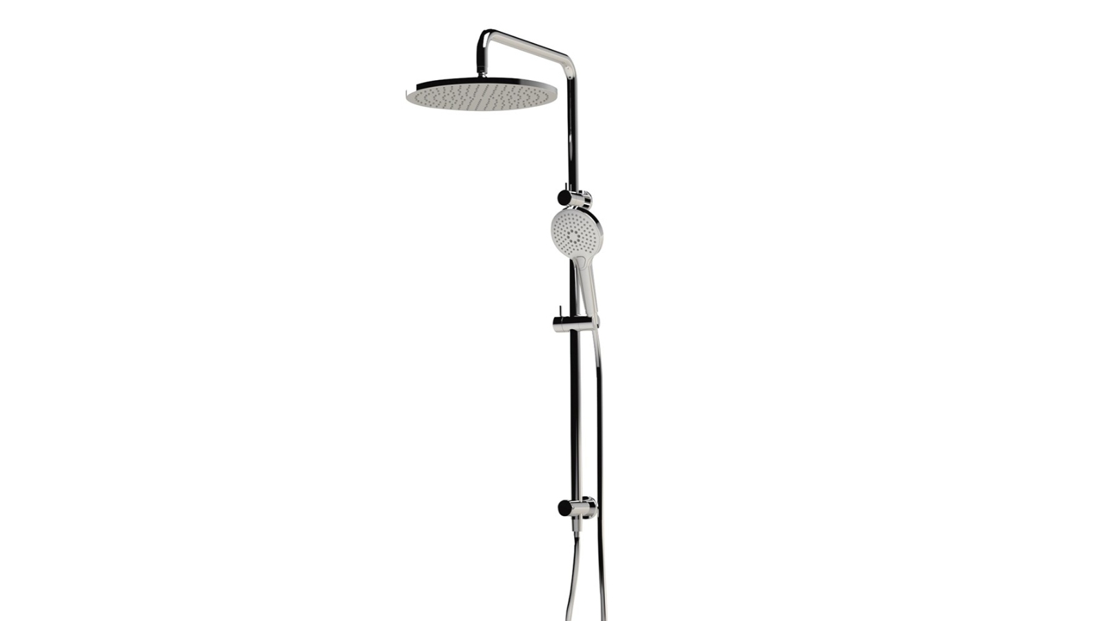 Axus Twin Shower with Fusion-Air Hand Piece Top Diverter - Chrome ...