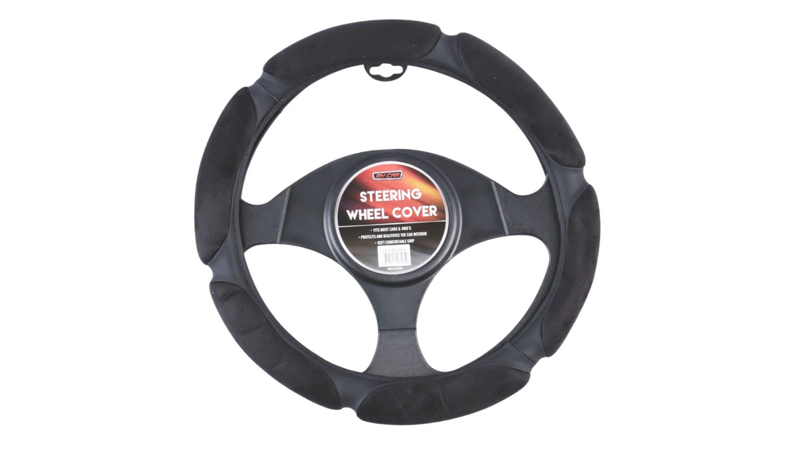 My Car Arizona Steering Wheel Cover with Plush Suede Grip - Black ...