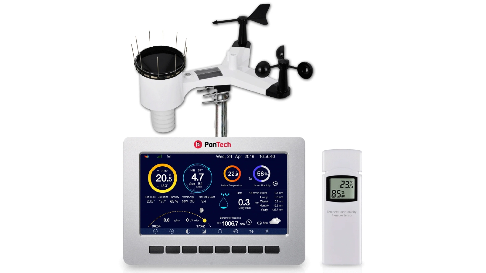 PanTech Weather Station Rain Gauge Anemometer Wireless Solar - Gen 5 ...