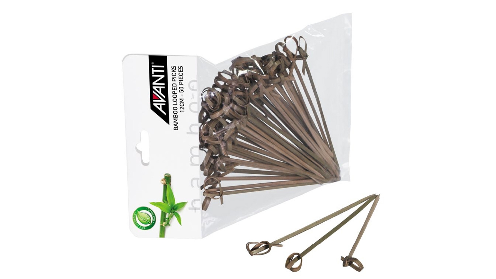 Avanti 50 Piece Bamboo Looped Picks - 12cm | Harvey Norman