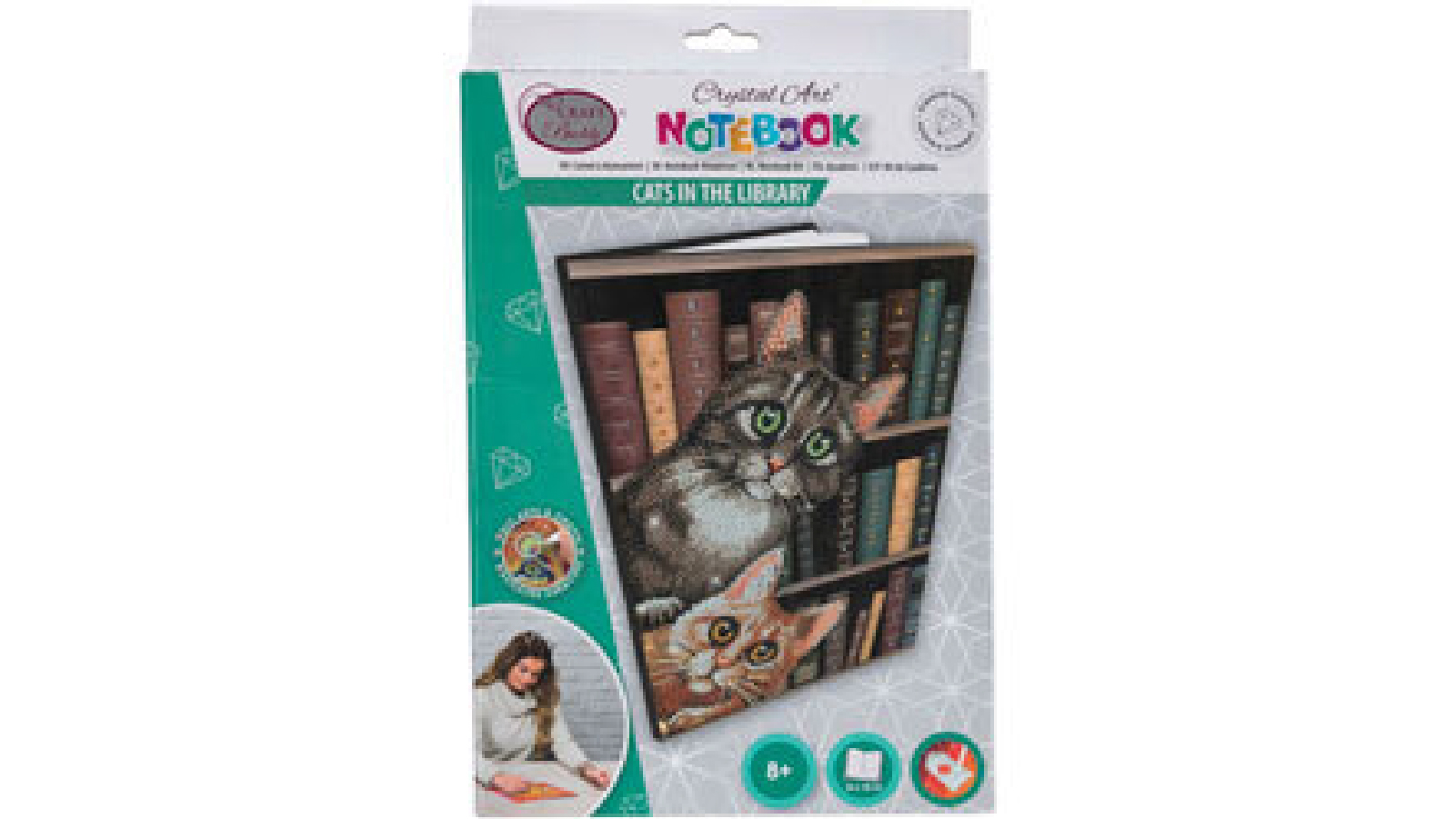 Craft Buddy Cats in the Library Notebook Crystal Art | Harvey Norman