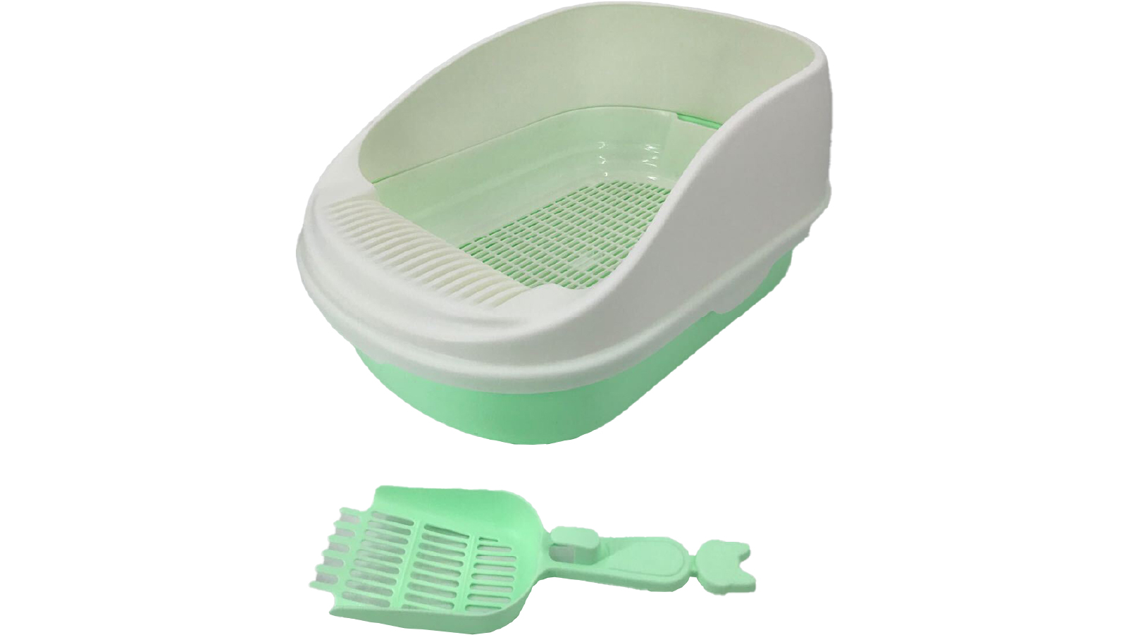 YES4PETS Green Portable Cat Toilet Litter Box Tray with Scoop and Grid ...