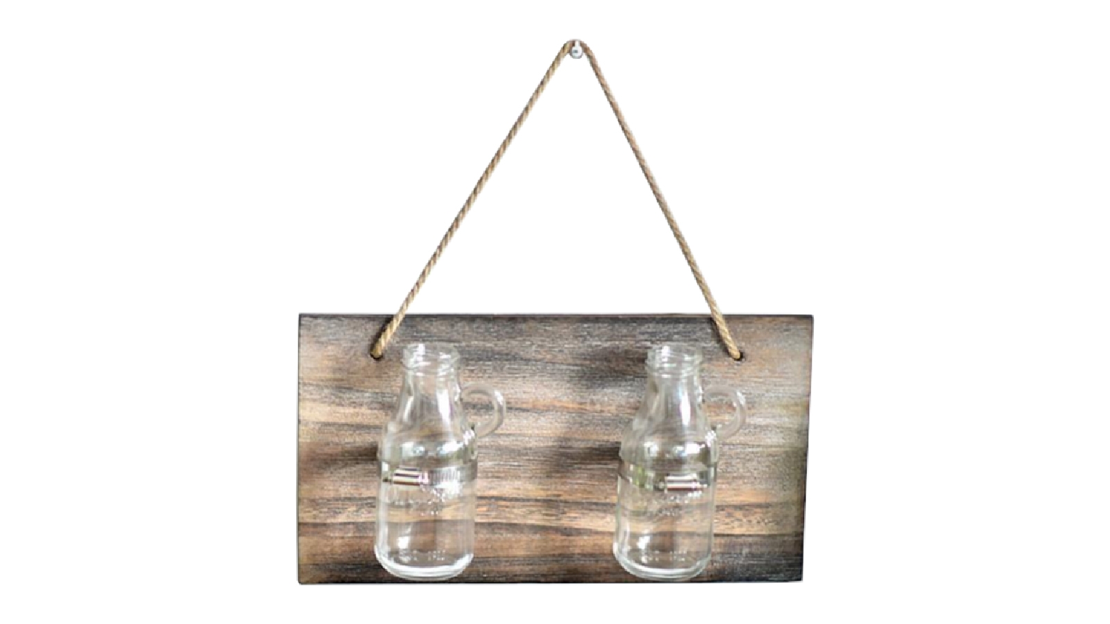 HOD Glass Vase On Hanging Wooden Wall Plaque Home Decor - D | Harvey Norman
