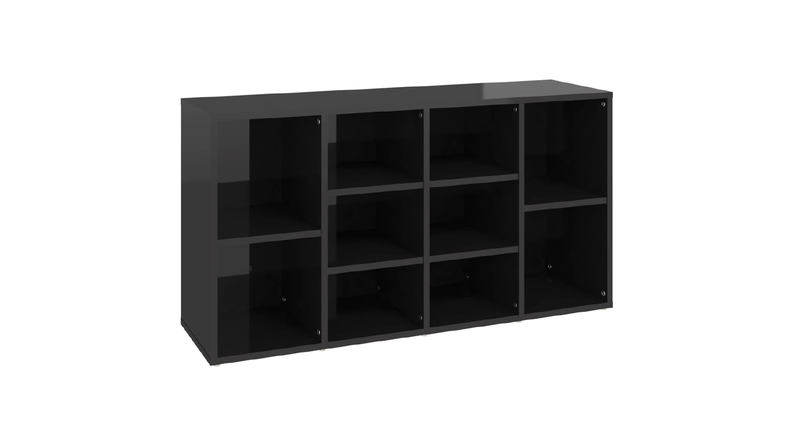 VidaXL High Gloss Black Chipboard Shoe Bench - 103 x 30 x 54.5 cm ...