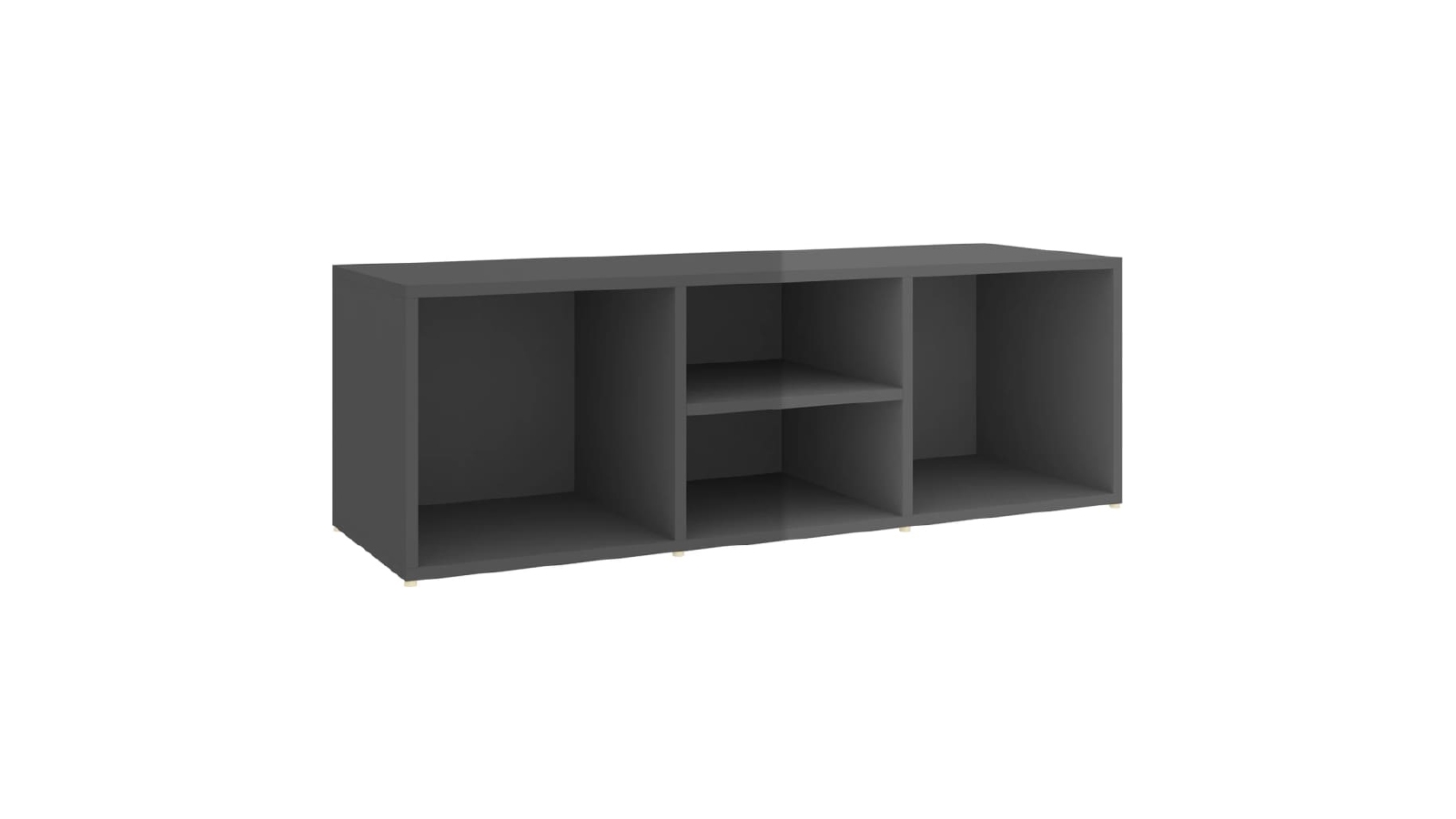 VidaXL High Gloss Grey Chipboard Shoe Storage Bench - 105 x 35 x 35 cm ...