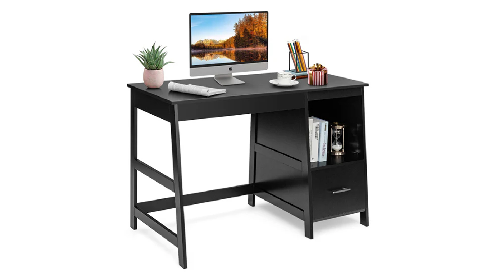 SW Computer Laptop Workstation Drawers Shelf with Spacious Room for ...