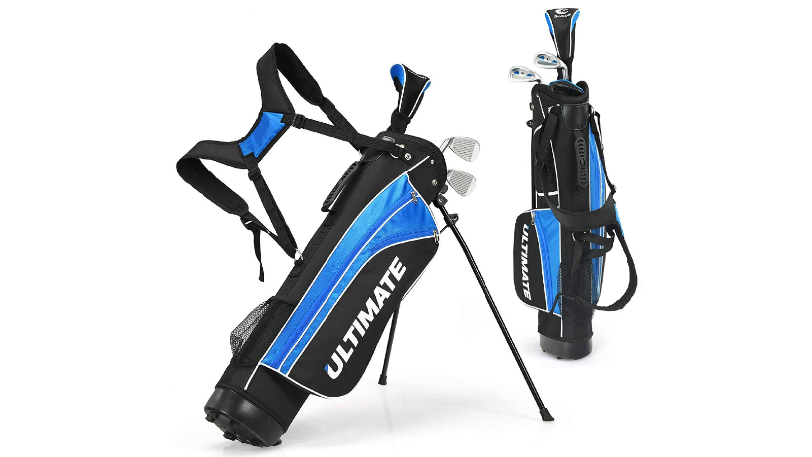 Costway Junior Golf Clubs Set with Stand Bag - Blue | Harvey Norman