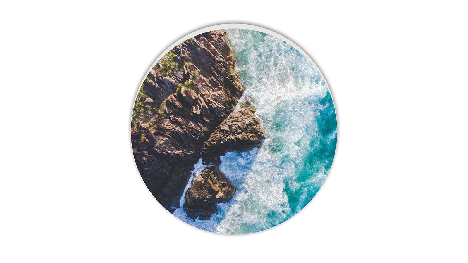 Kelly Lane Indigo Waves Rocks Round Wall Art | Harvey Norman