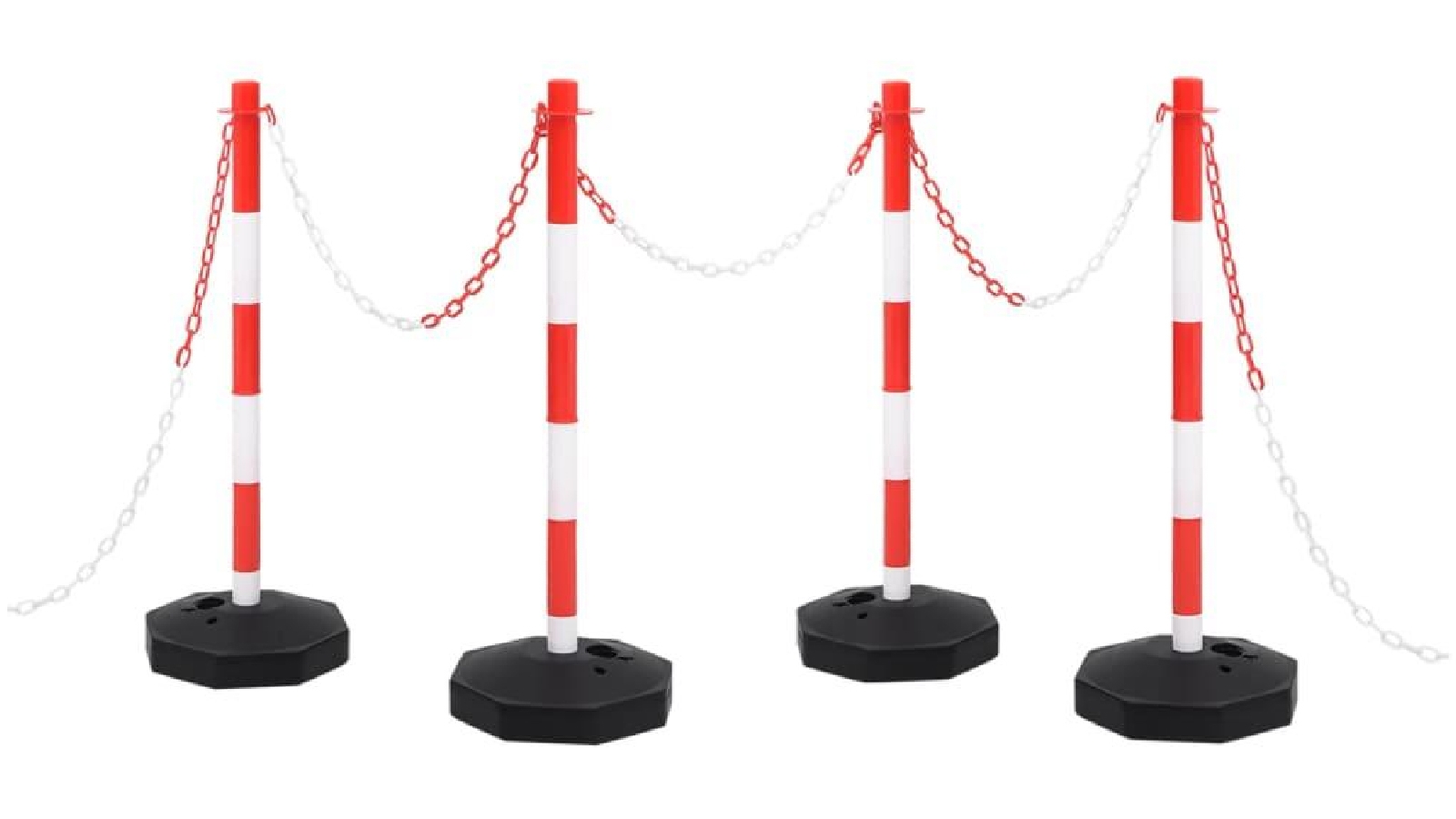 VidaXL 4 Piece Chain Post Set with 10 m Plastic Chain | Harvey Norman